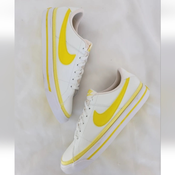 Nike | Shoes | 7y 85 Womens Nike Court Legacy Summit White Yellow ...